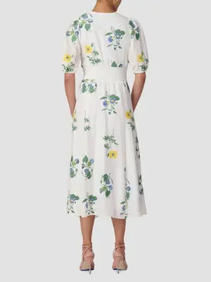 Shoshanna Dodge Printed Knot Midi-dress