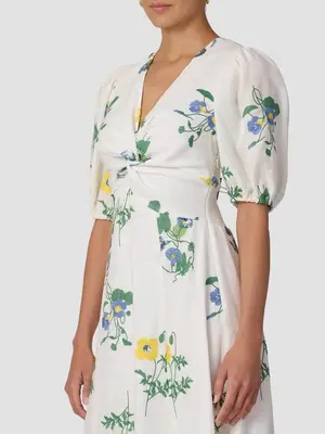 Shoshanna Dodge Printed Knot Midi-dress