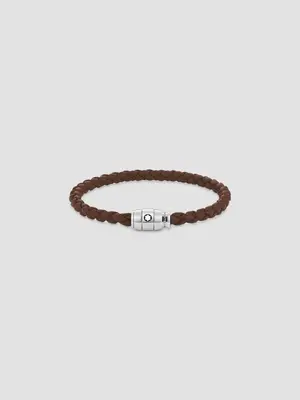Montblanc Leather & Stainless Steel Bracelet - Brown