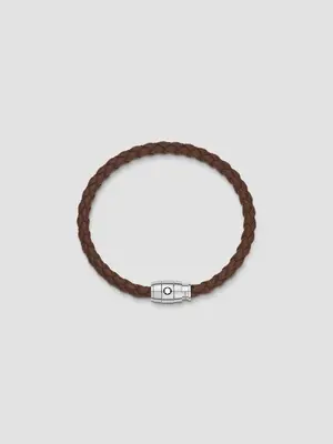 Montblanc Leather & Stainless Steel Bracelet