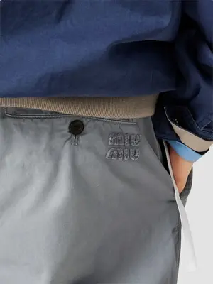 Miu Miu Gart-dyed Twill Pants - Grey