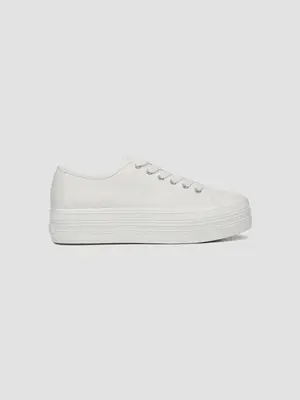 Veronica Beard Truett Low-top Canvas Platform Sneakers