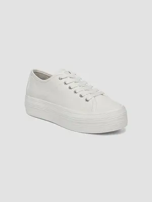 Veronica Beard Truett Low-top Canvas Platform Sneakers