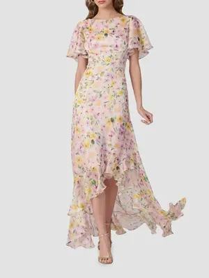 Shoshanna Chauncey Floral Chiffon Maxi Dress