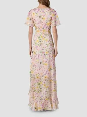 Shoshanna Chauncey Floral Chiffon Maxi Dress