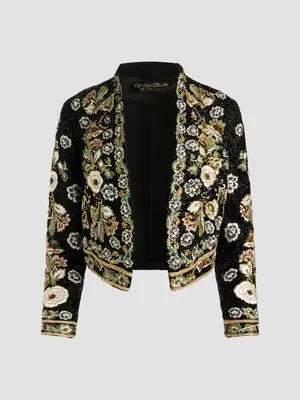 Alice + Olivia Harvey Embellished Embroidered Jacket