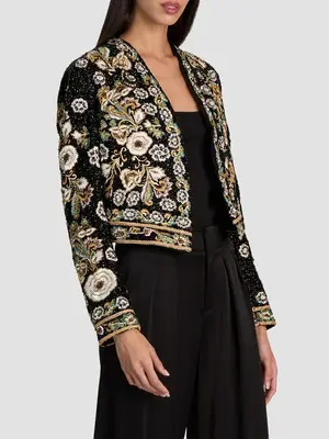 Alice + Olivia Harvey Embellished Embroidered Jacket