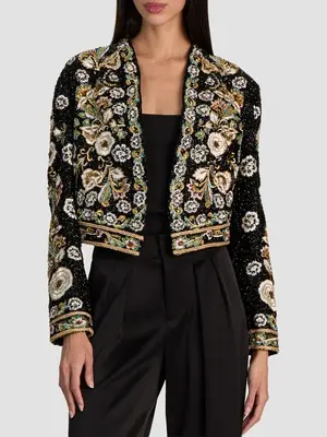 Alice + Olivia Harvey Embellished Embroidered Jacket