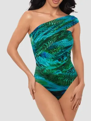 Magicsuit Margarita Abstract Shirred Convertible One-piece Swimsuit