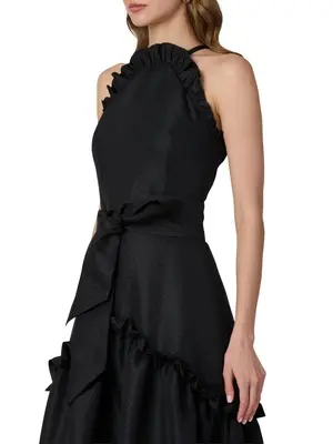 Shoshanna Lucille Ruffled Belted Maxi Dress