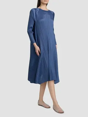 Issey Miyake City Frame A-line Midi-dress