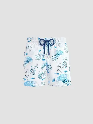 Vilebrequin Medusa & Shells Stretch Swim Trunks - Blanc