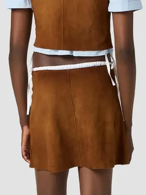 Miu Miu Waxed Suede Mini-skirt