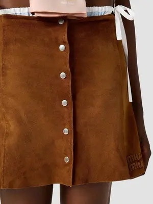 Miu Miu Waxed Suede Mini-skirt
