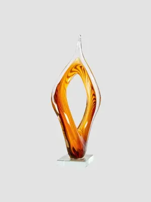 DALE TIFFANY Golden Flame Glass Sculpture