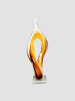 DALE TIFFANY Golden Flame Glass Sculpture