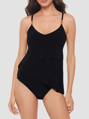Magicsuit Solid Elsa Asymmetric Tankini Top