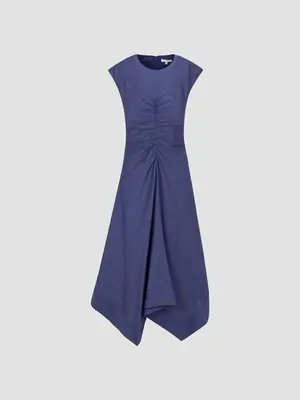 Rebecca Taylor Allegra Stripe Midi-dress - Navy