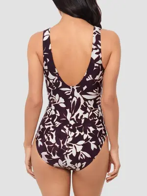 Magicsuit Martinique Tess Botanic Print Plunging V-neck One-piece Swimsuit - Multi