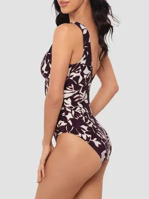 Magicsuit Martinique Tess Botanic Print Plunging V-neck One-piece Swimsuit - Multi