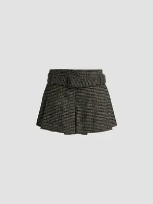 A.L.C. Como Tweed Shorts - Cognac Forest