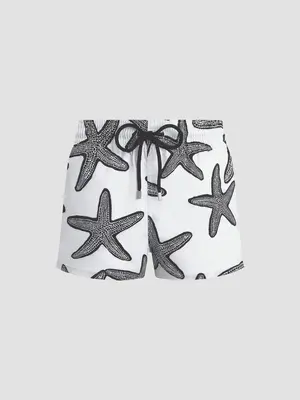 Vilebrequin Starlettes Printed Stretch Swim Shorts - Blanc