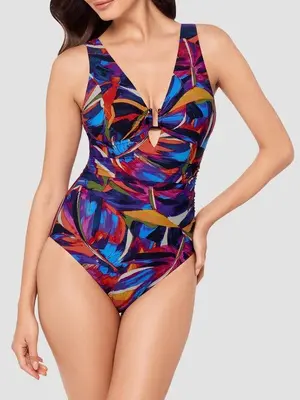 Magicsuit Mariachi Kristi Tropical V-neck One-piece Swimsuit