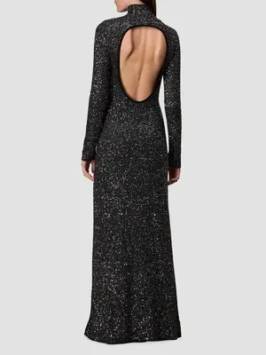 Rag & Bone Danni Metallic Knit Turtleneck Gown