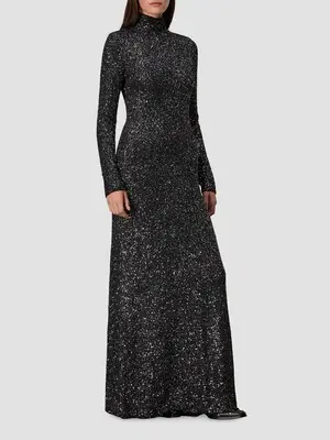 Rag & Bone Danni Metallic Knit Turtleneck Gown