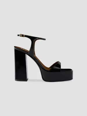 GIUSEPPE ZANOTTI Mya 90mm Patent Leather Platform Sandals - Nero