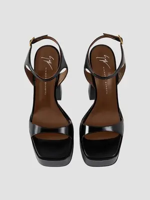 GIUSEPPE ZANOTTI Mya 90mm Patent Leather Platform Sandals