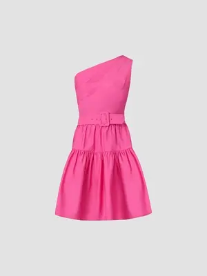 Shoshanna Crawford One-shoulder Belted Mini Dress