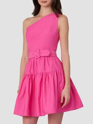 Shoshanna Crawford One-shoulder Belted Mini Dress