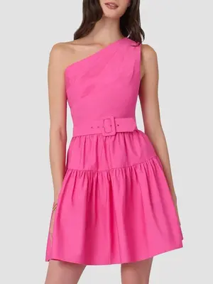 Shoshanna Crawford One-shoulder Belted Mini Dress