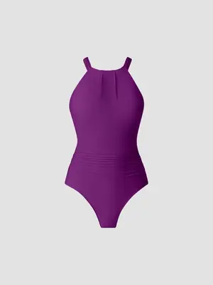 Magicsuit Solids Amelia Halterneck One-piece Swimsuit - Violette