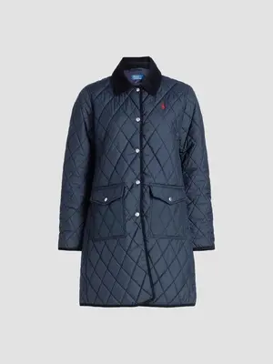 Polo Ralph Lauren Matte Diamond-quilted Barn Jacket - Navy