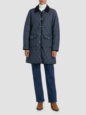 Polo Ralph Lauren Matte Diamond-quilted Barn Jacket - Navy