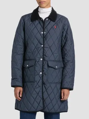 Polo Ralph Lauren Matte Diamond-quilted Barn Jacket - Navy