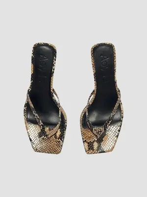 AeydĒ Wilma Snakeskin-embossed Leather Sandals