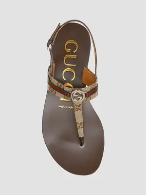 Gucci Kika 10mm Slingback Sandals - Beige Multi