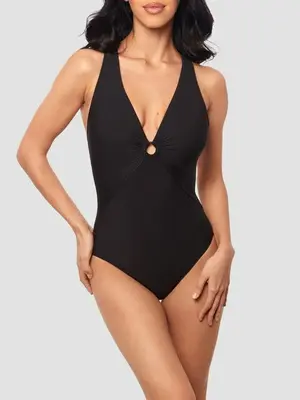 Magicsuit Solids Blakly Plunging V-neck One-piece Swimsuit