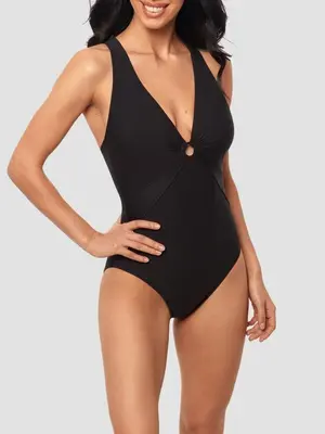 Magicsuit Solids Blakly Plunging V-neck One-piece Swimsuit