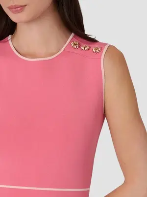 Shoshanna Tiffany Button-shoulder Midi Dress