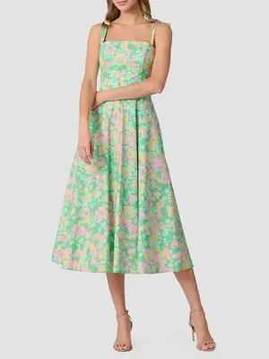 Shoshanna Majorelle Floral Jacquard Cocktail Dress