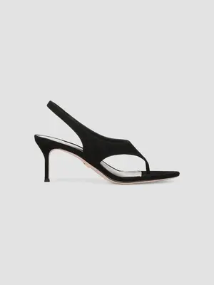Veronica Beard Talon 65mm Suede Thong Sandals - Black