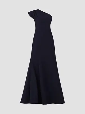 Shoshanna Carley Stretch-crepe One-shoulder Gown