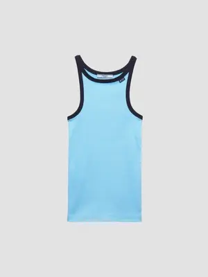 Prada Ribbed Knit Tank Top Blue