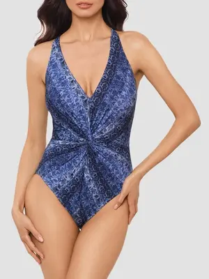 Magicsuit Via Roma Drew Printed Twist-front One-piece Swimsuit