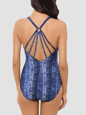 Magicsuit Via Roma Drew Printed Twist-front One-piece Swimsuit