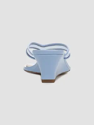 Veronica Beard Clea 45mm Suede Wedge Sandals - Blue Jay